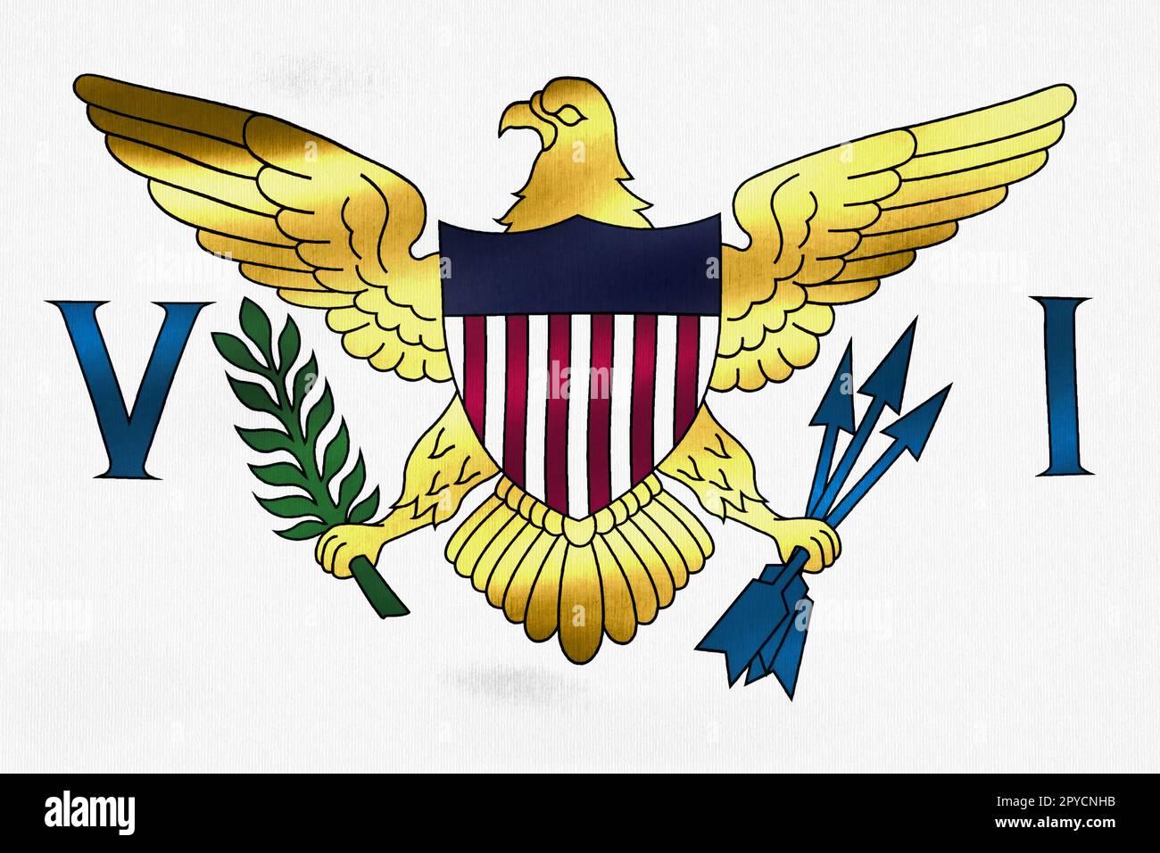 3D-Illustration of a Virgin Islands flag - realistic waving fabric flag ...