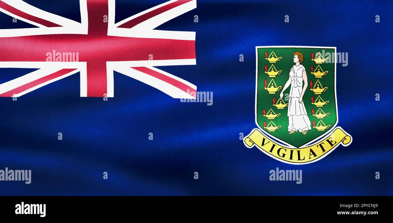 3D-Illustration of a British Virgin Islands flag - realistic waving ...