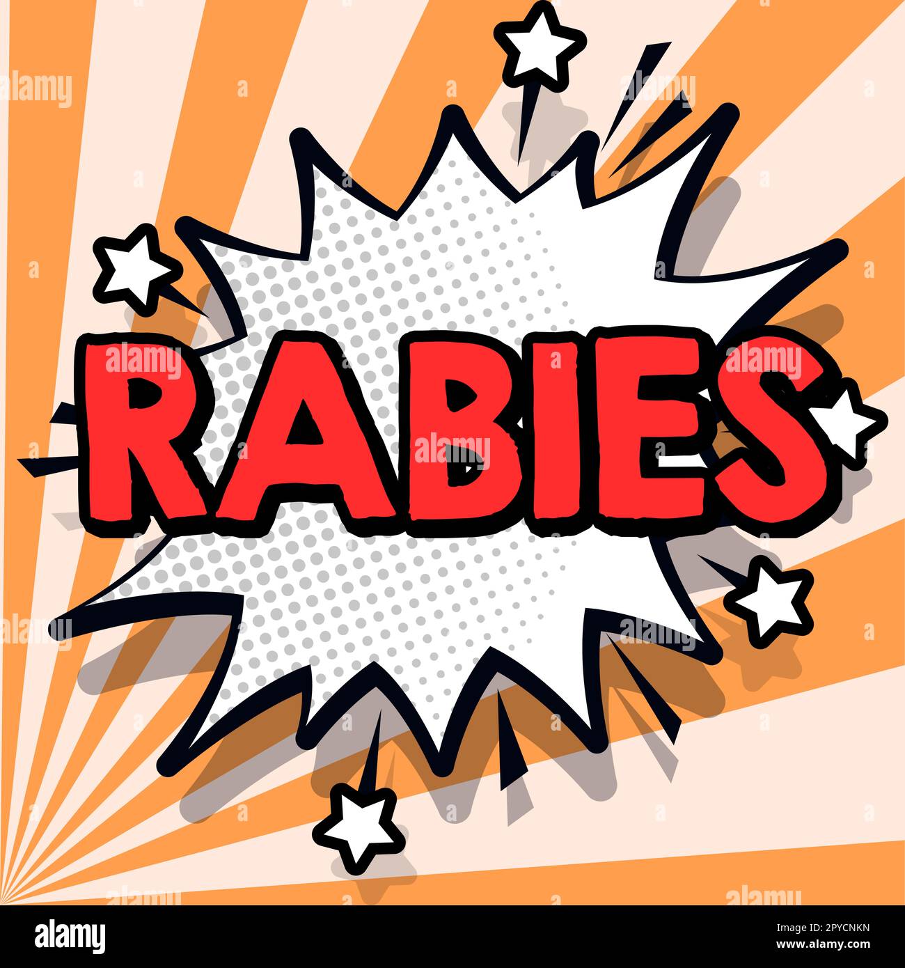 Handwriting text Rabies. Concept meaning Fatal viral disease of dogs and other mammals ...
