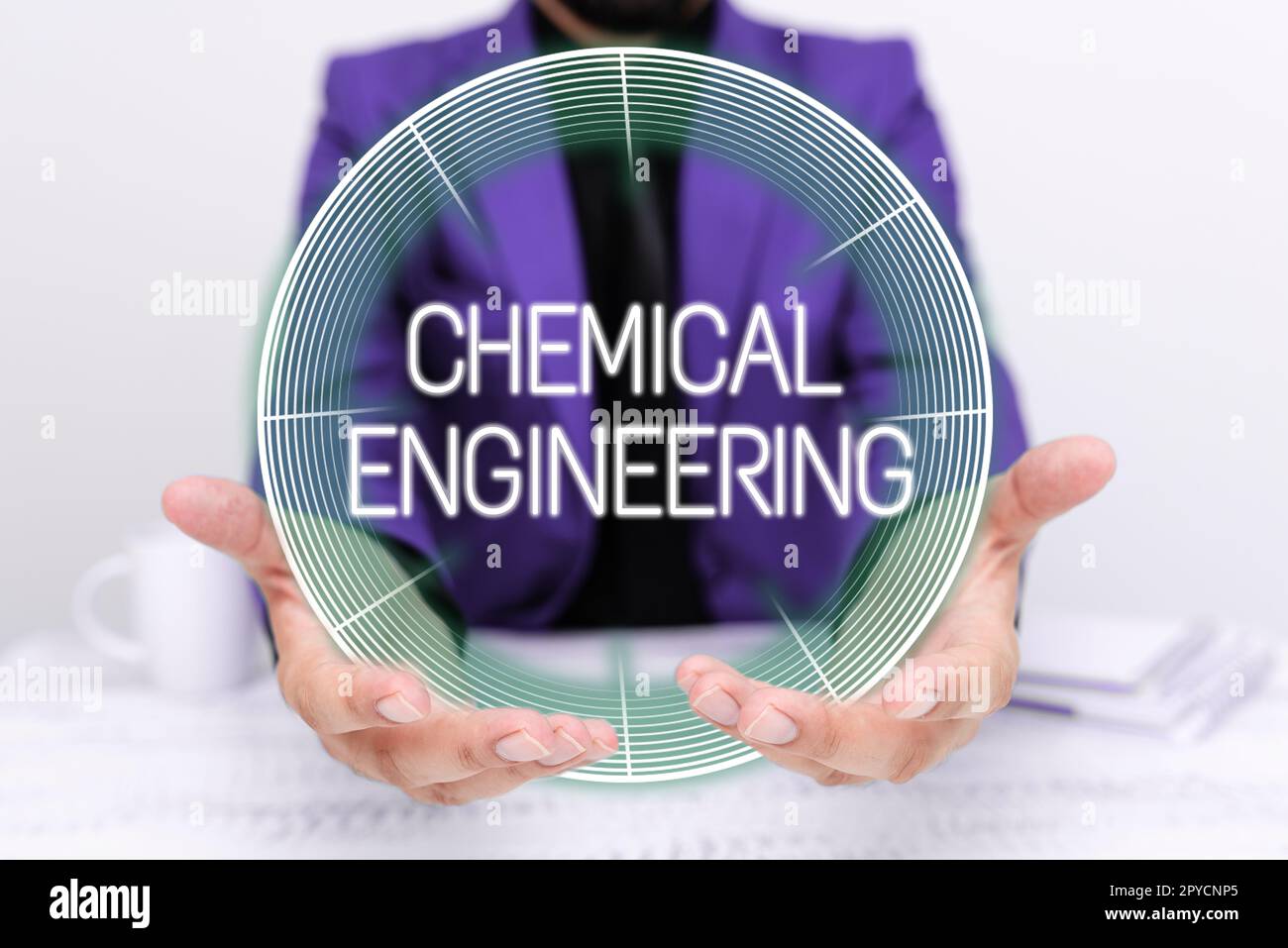 Text caption presenting Chemical Engineering. Internet Concept ...