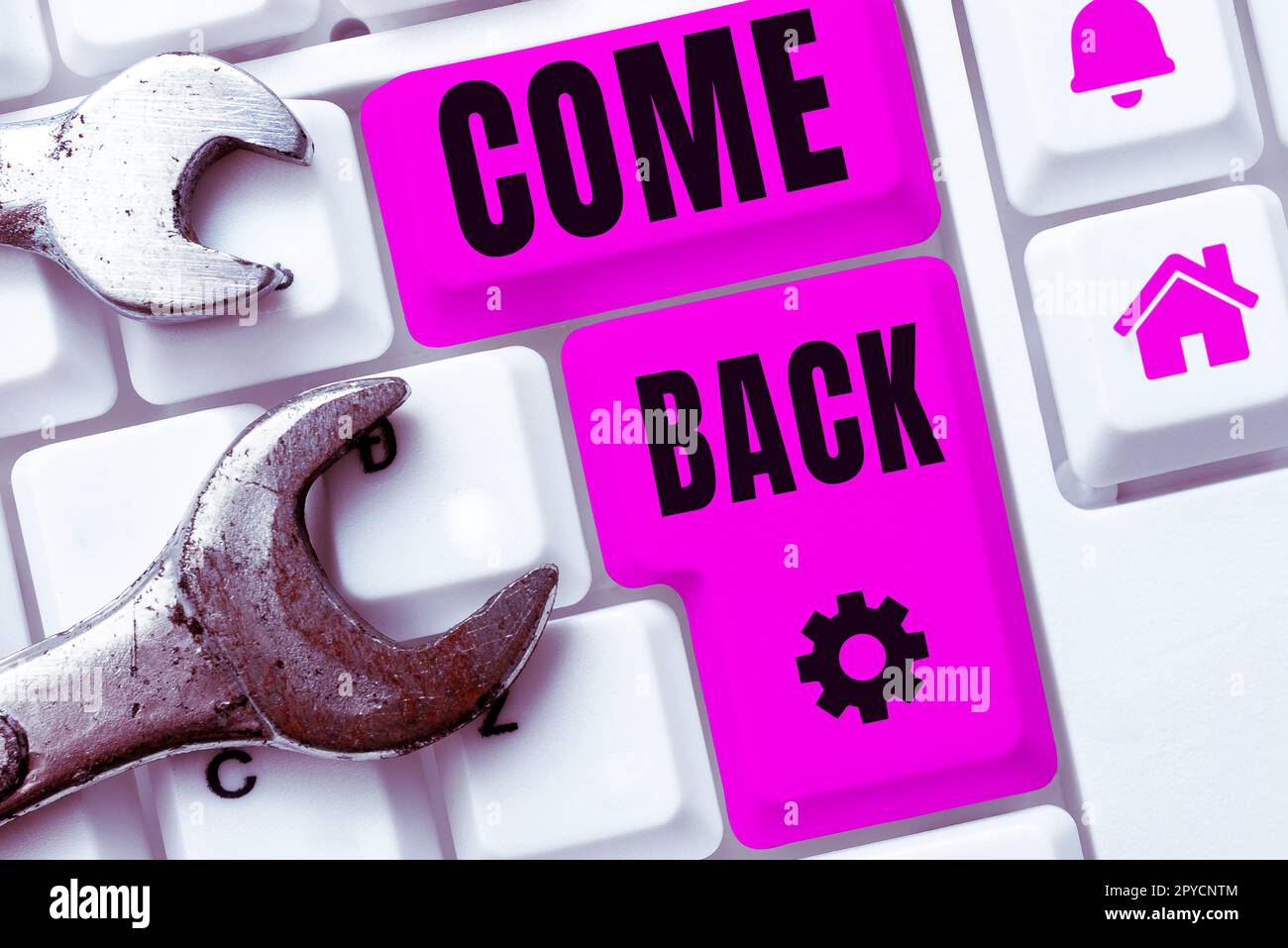 Sign displaying Come Back. Business showcase asking for a person to ...