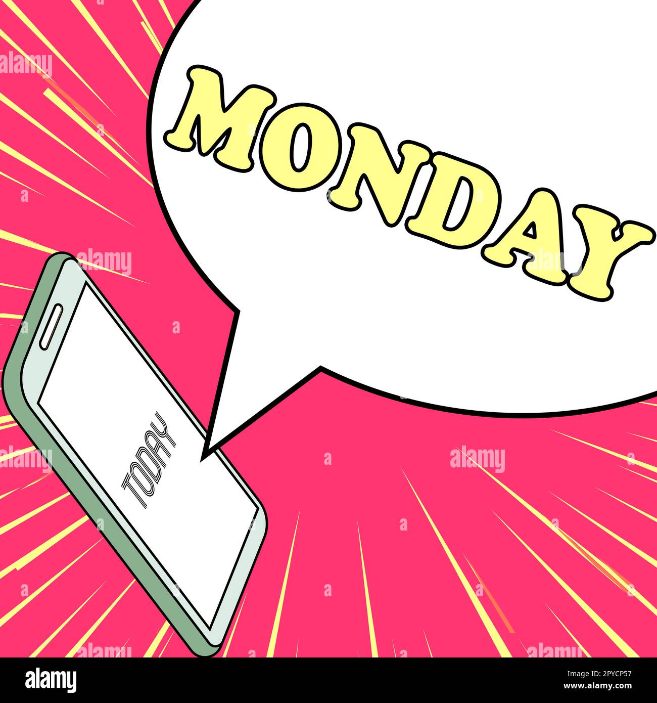 Writing displaying text Monday. Business concept the day of the week ...
