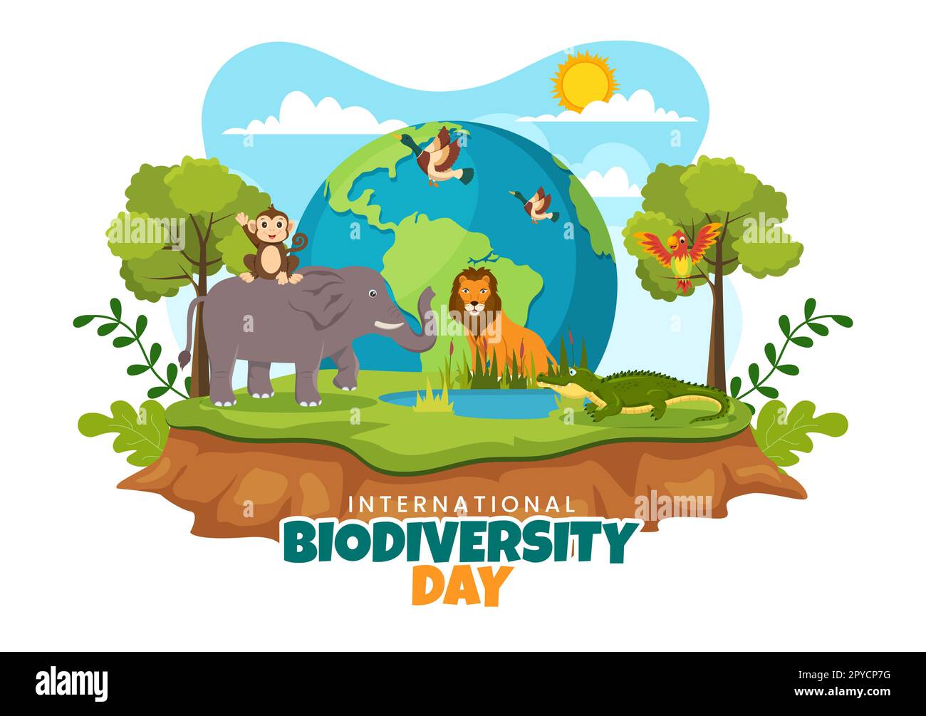 World Biodiversity Day on May 22 Illustration with Biological Diversity ...