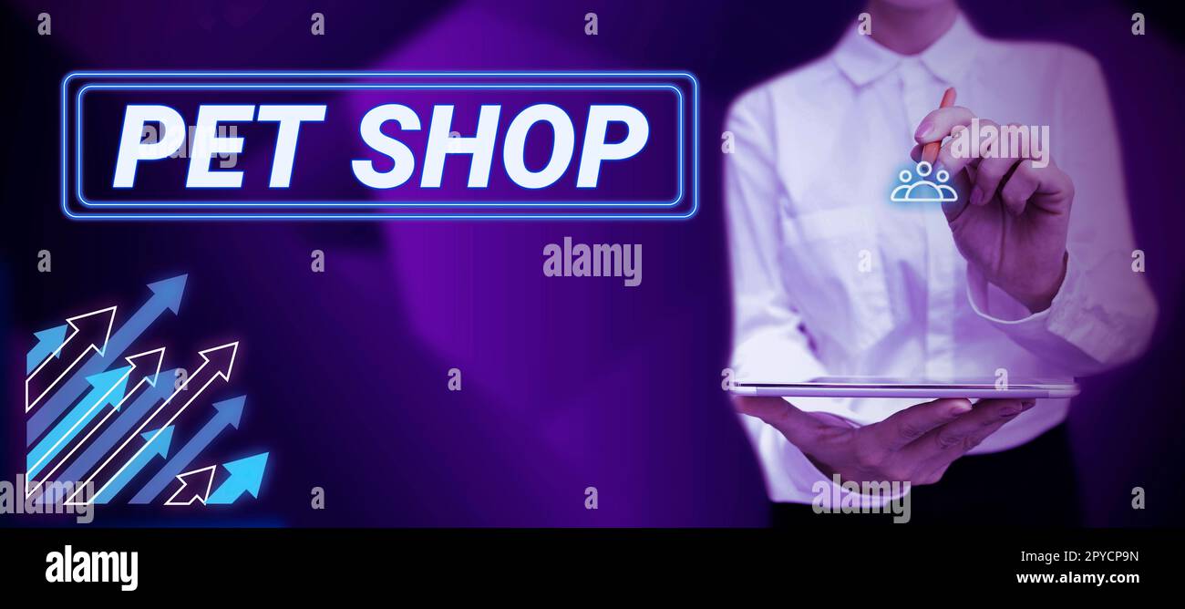 Conceptual caption Pet Shop. Internet Concept Retail business that ...