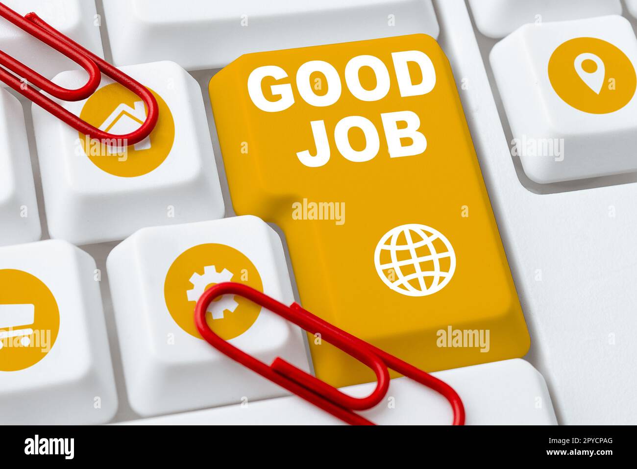 Text showing inspiration Good Job. Conceptual photo encourage someone ...