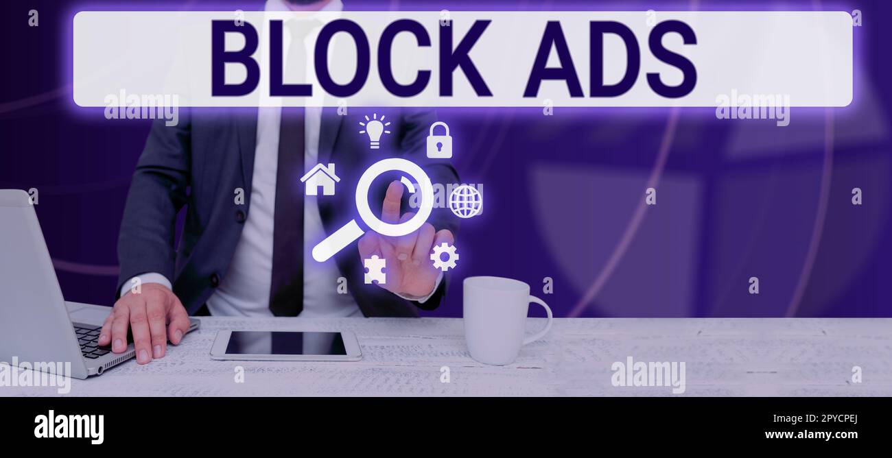 Writing Displaying Text Block Ads Internet Concept Program That Will Remove Different Kinds Of