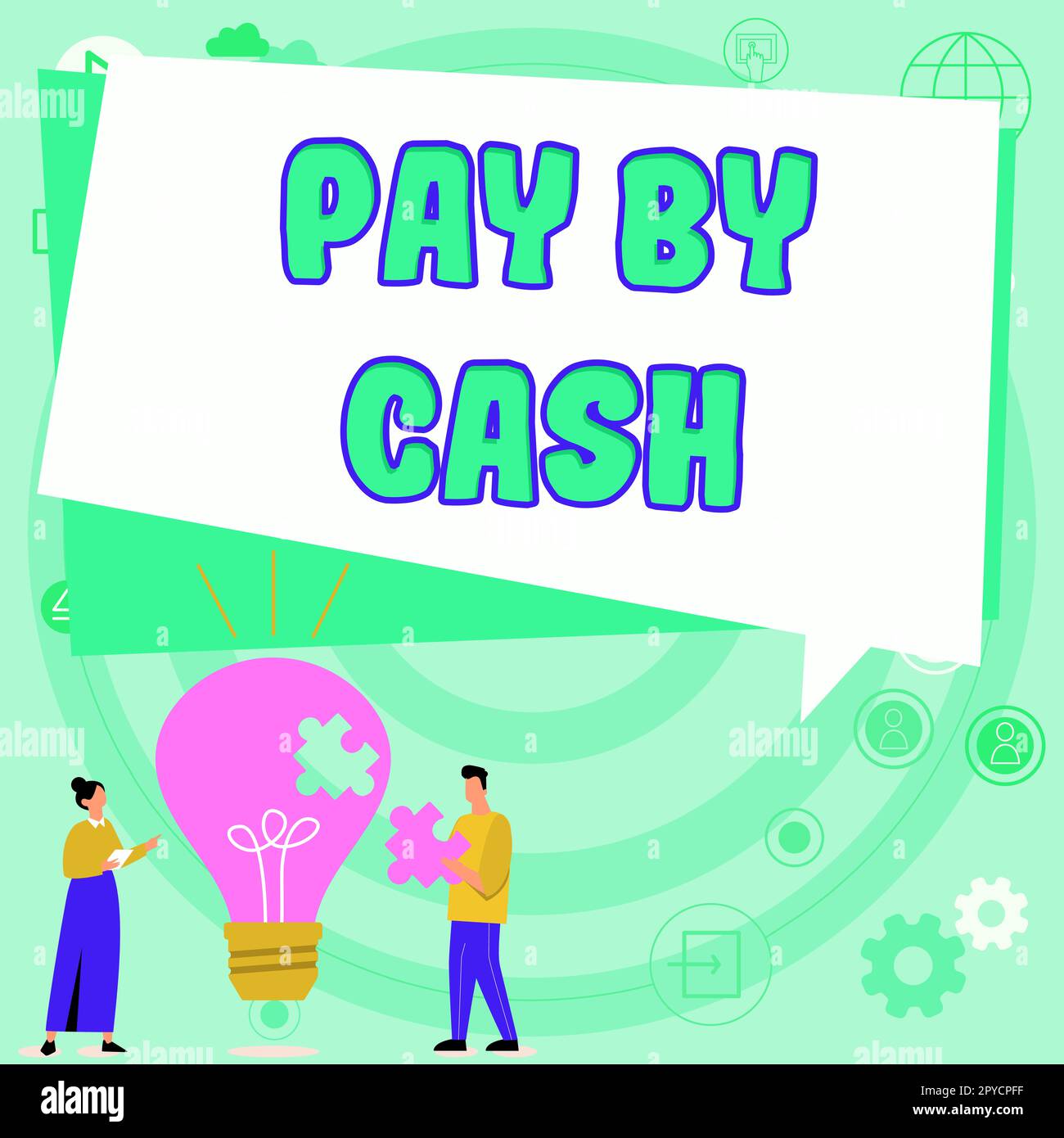 Conceptual caption Pay By Cash. Business approach Customer paying with ...