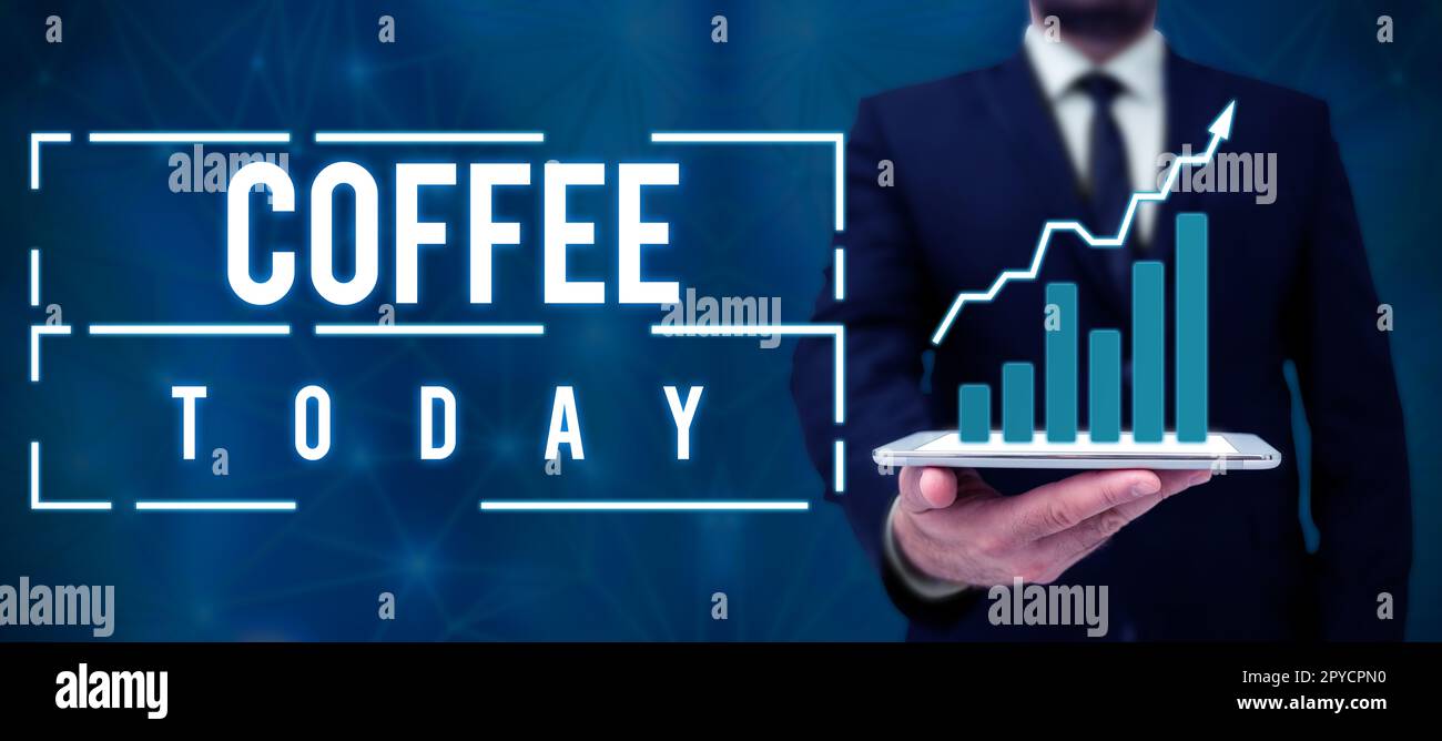 Hand writing sign Coffee. Concept meaning hot drink made from the ...