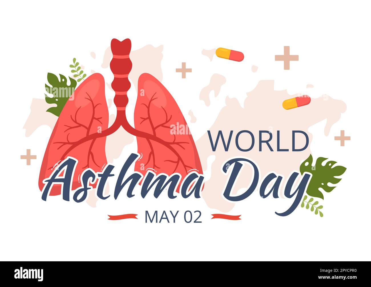 World Asthma Day on May 2 Illustration with Inhaler and Health ...