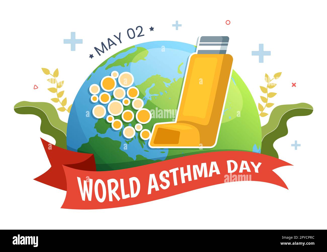 World Asthma Day on May 2 Illustration with Inhaler and Health ...