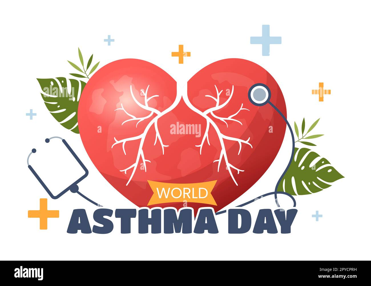World Asthma Day on May 2 Illustration with Inhaler and Health ...