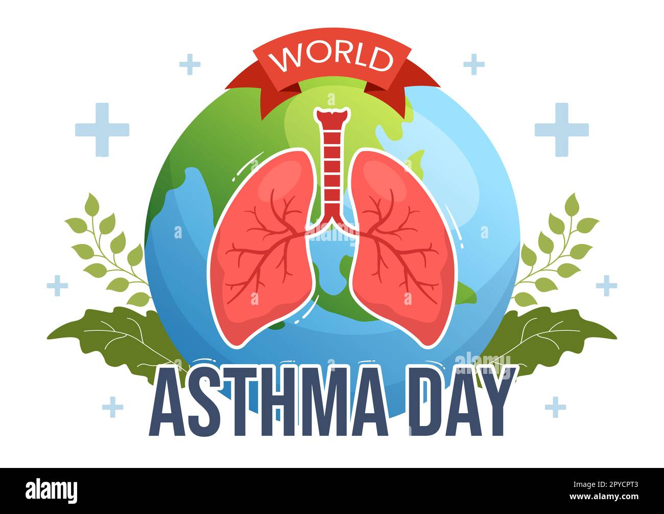 World Asthma Day on May 2 Illustration with Inhaler and Health ...