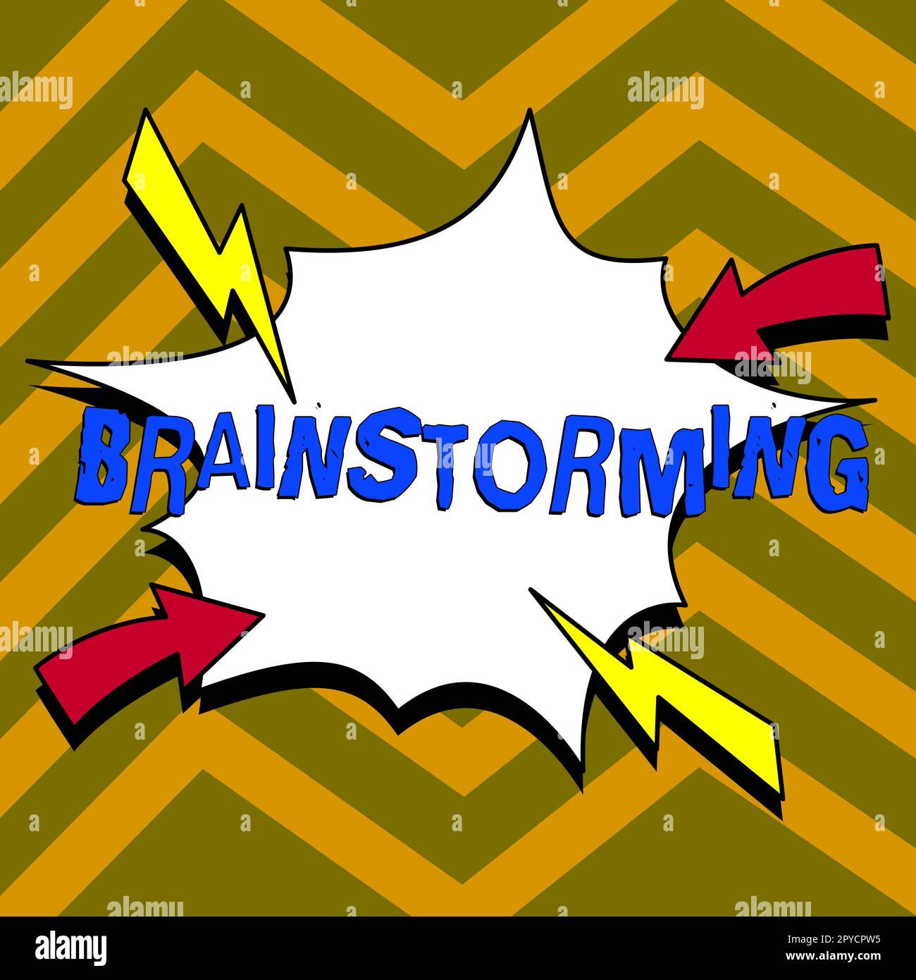 Text sign showing Brainstorming. Concept meaning Hold a group ...