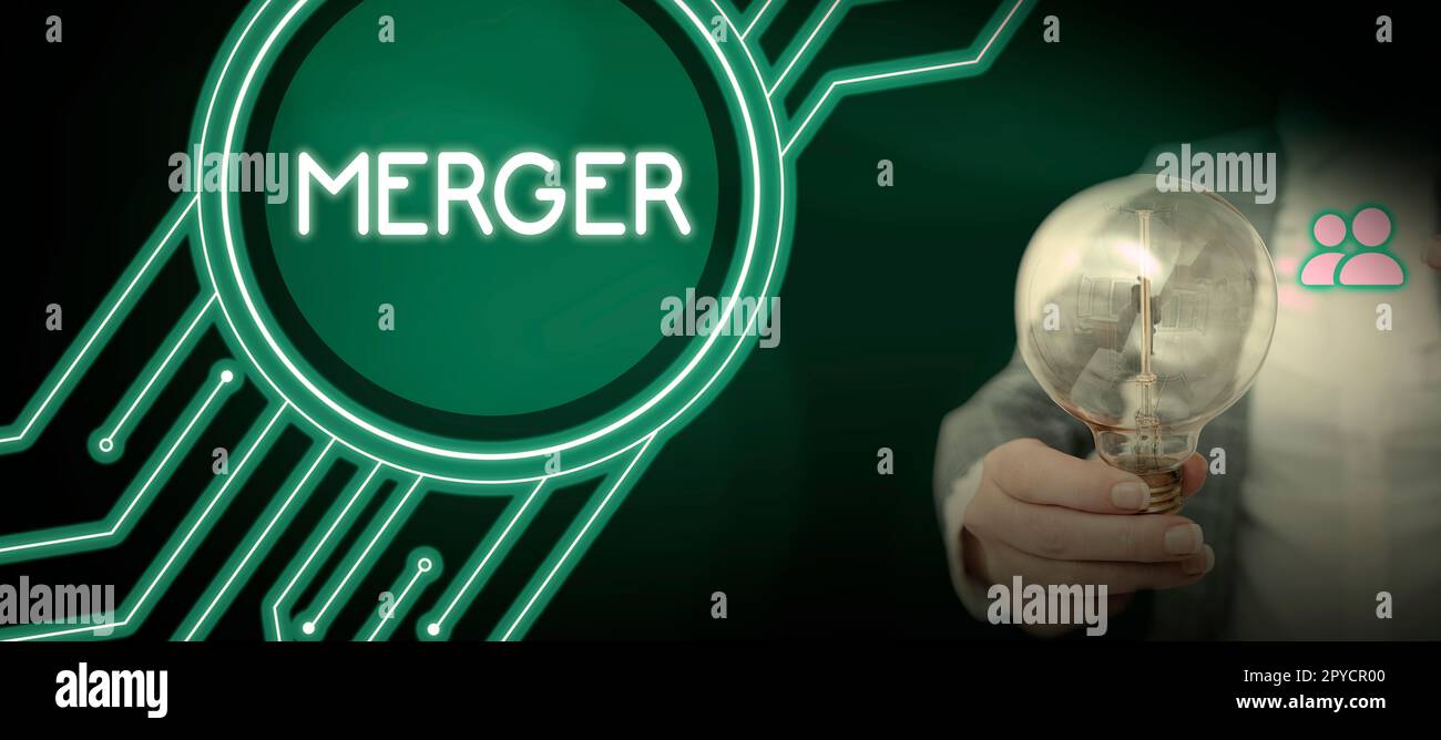Merger acquisition text written hi-res stock photography and images - Alamy