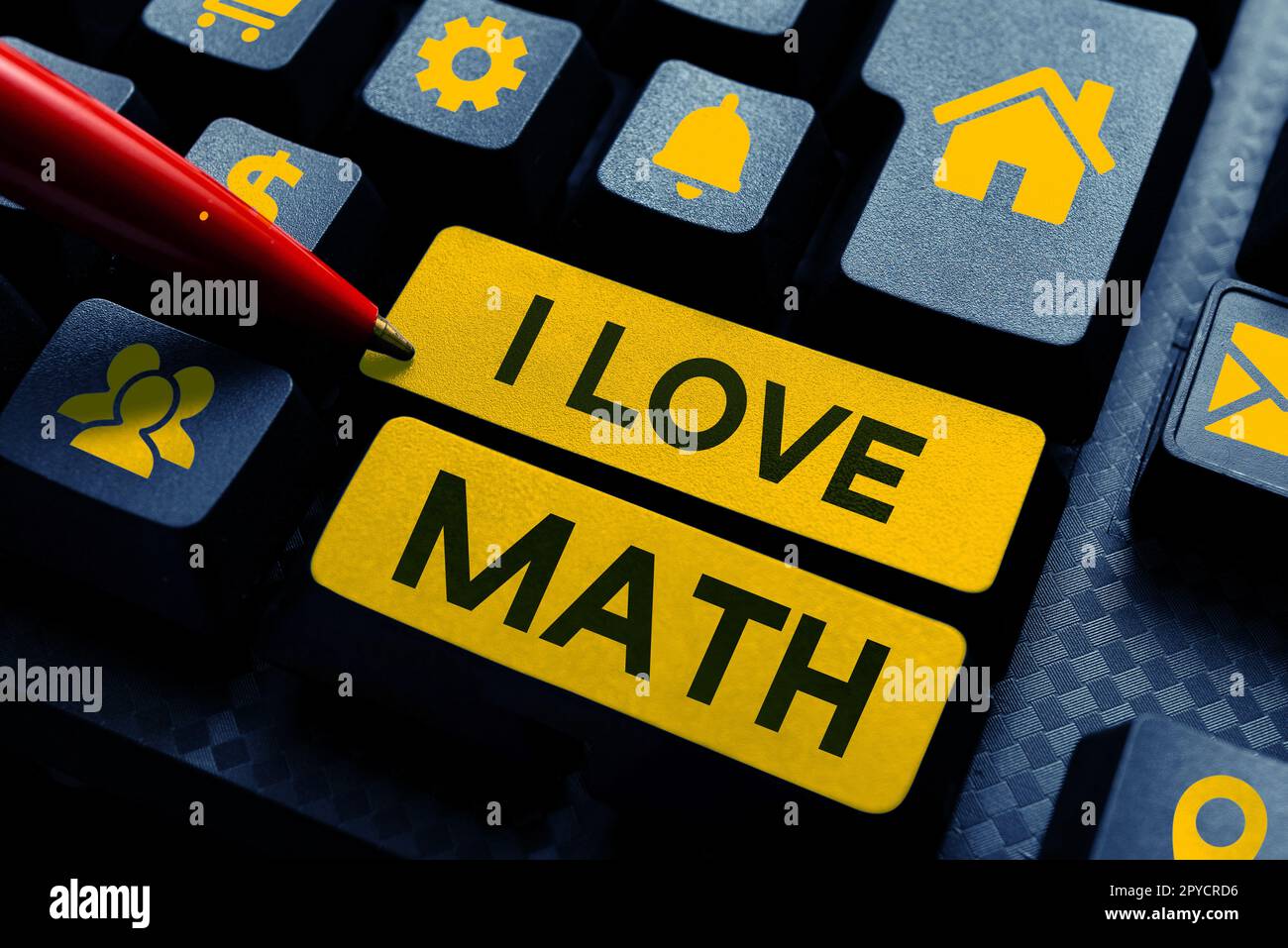 Hand writing sign I Love Math. Internet Concept To like a lot doing ...