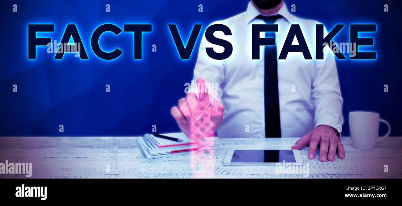 Text caption presenting Fact Vs Fake. Business showcase Is it true or ... Text caption presenting Fact Vs Fake. Business showcase Is it true or ...