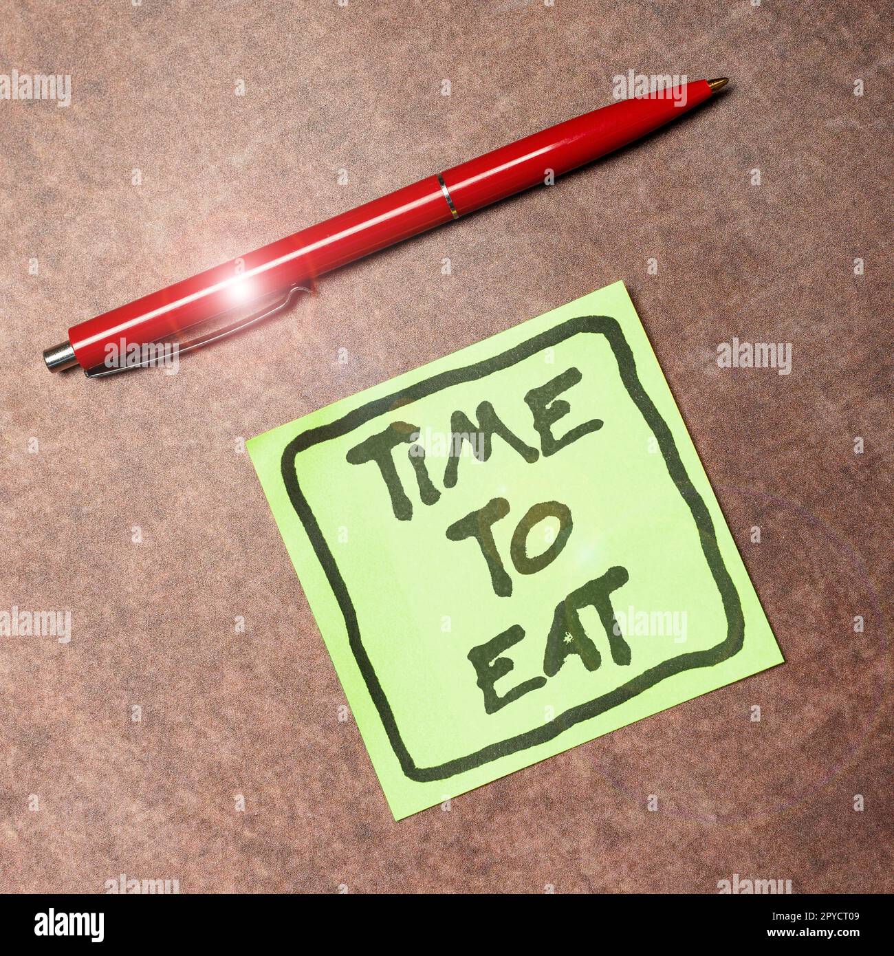 Writing displaying text Time To Eat. Concept meaning Right moment to ...