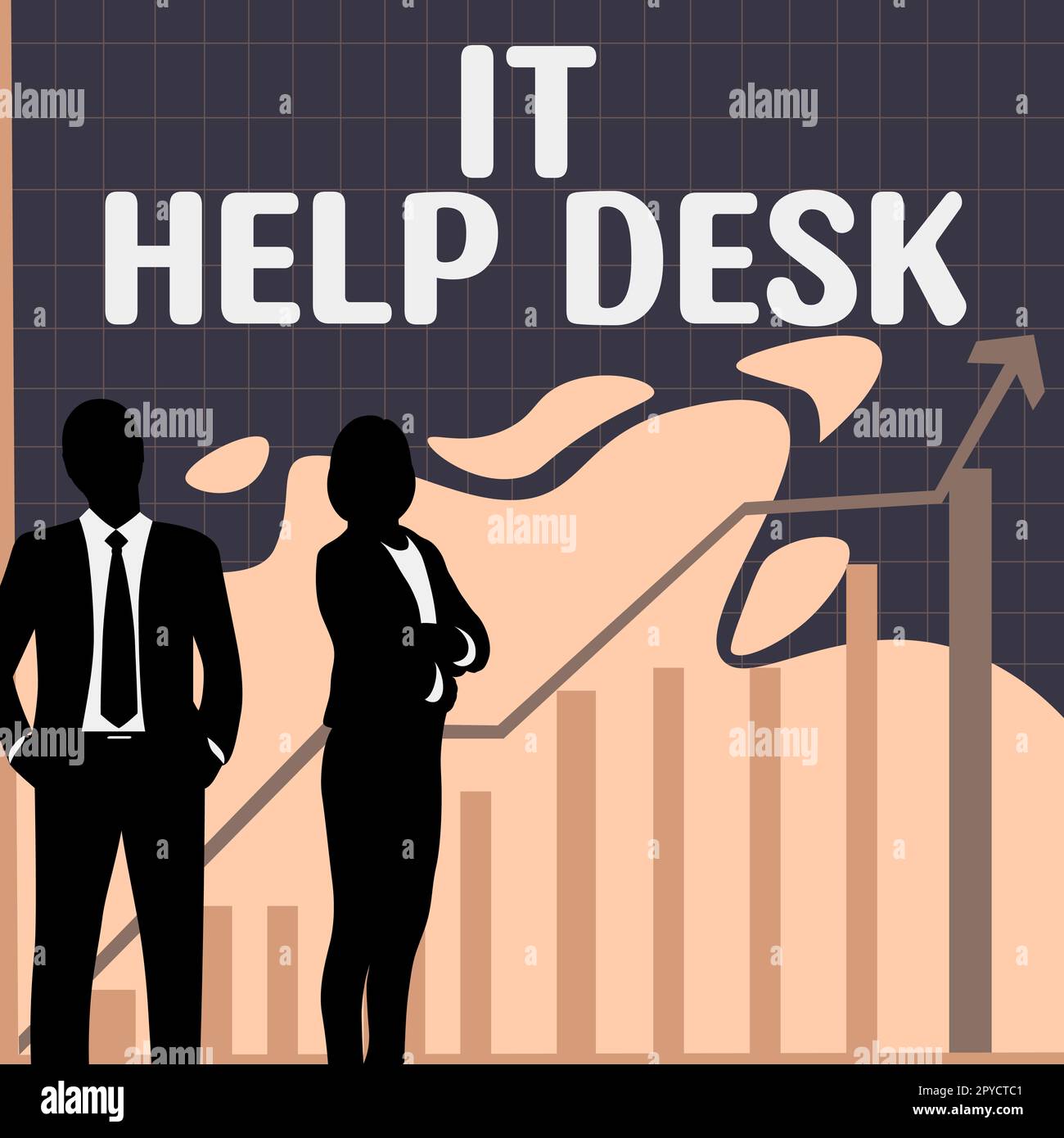 Sign displaying It Help Desk. Business overview Online support ...