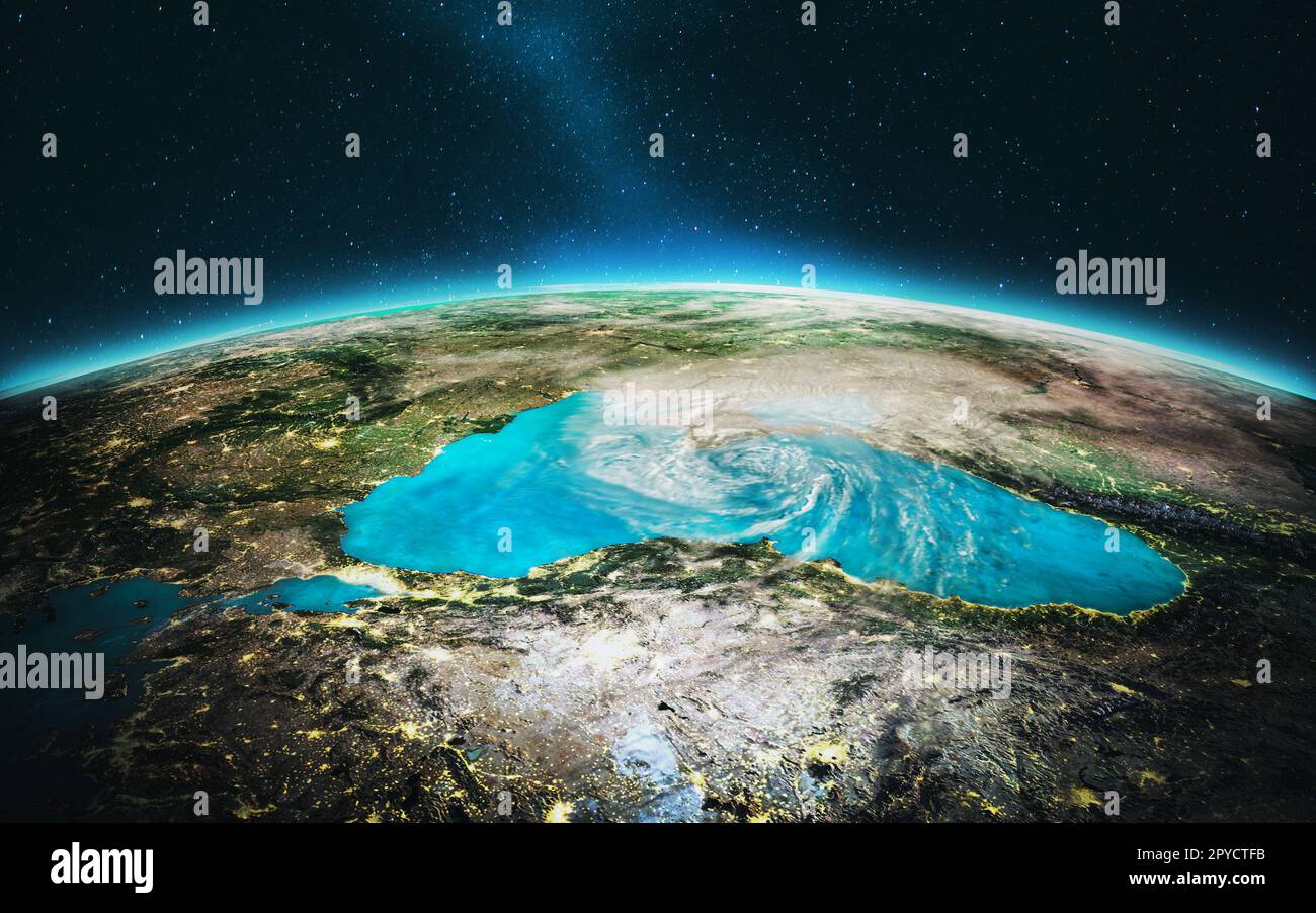 Cyclone - Black sea. 3D Rendering. Elements of this image furnished by ...