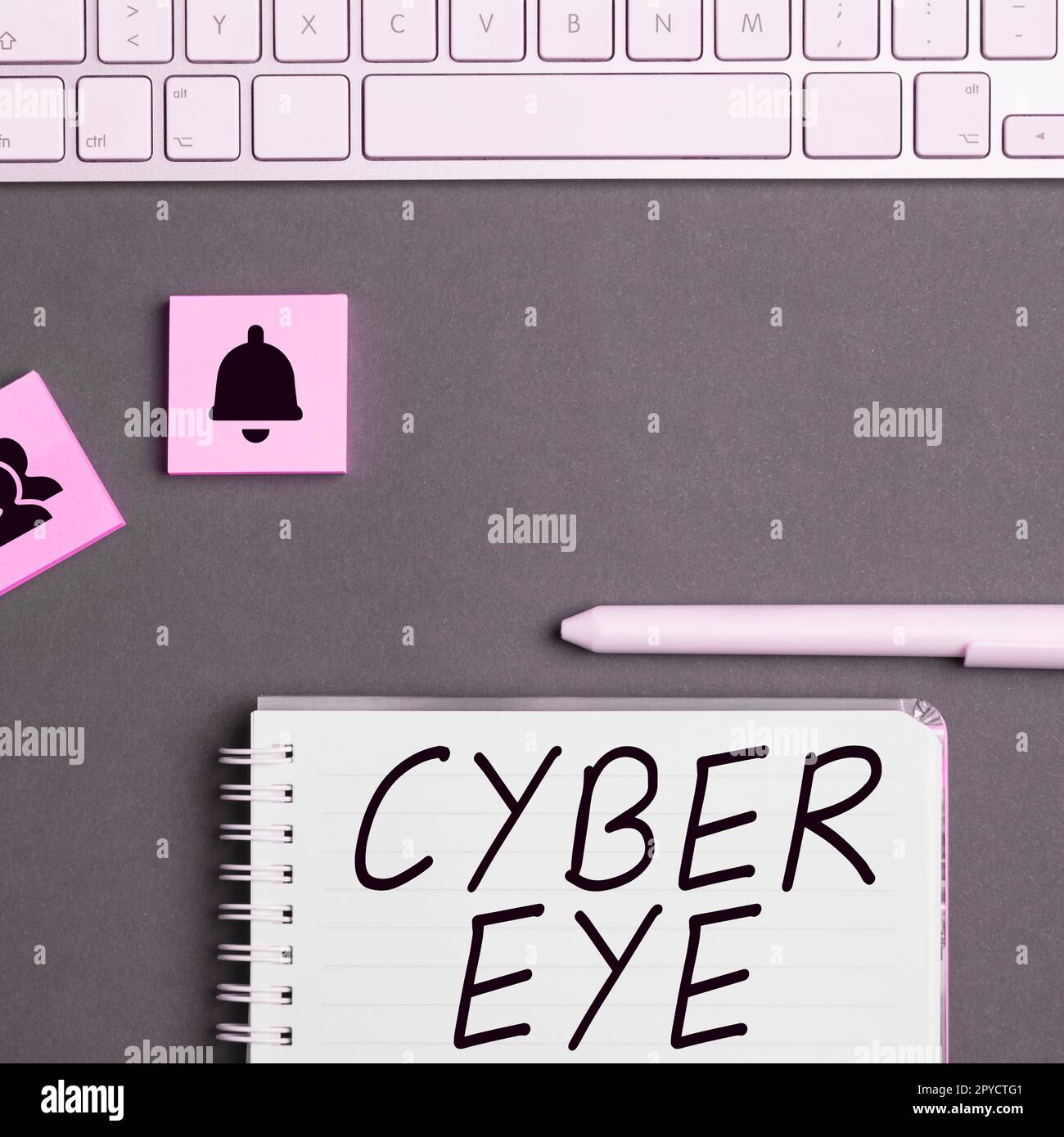 Conceptual caption Cyber Eye. Business idea tool engages in building ...