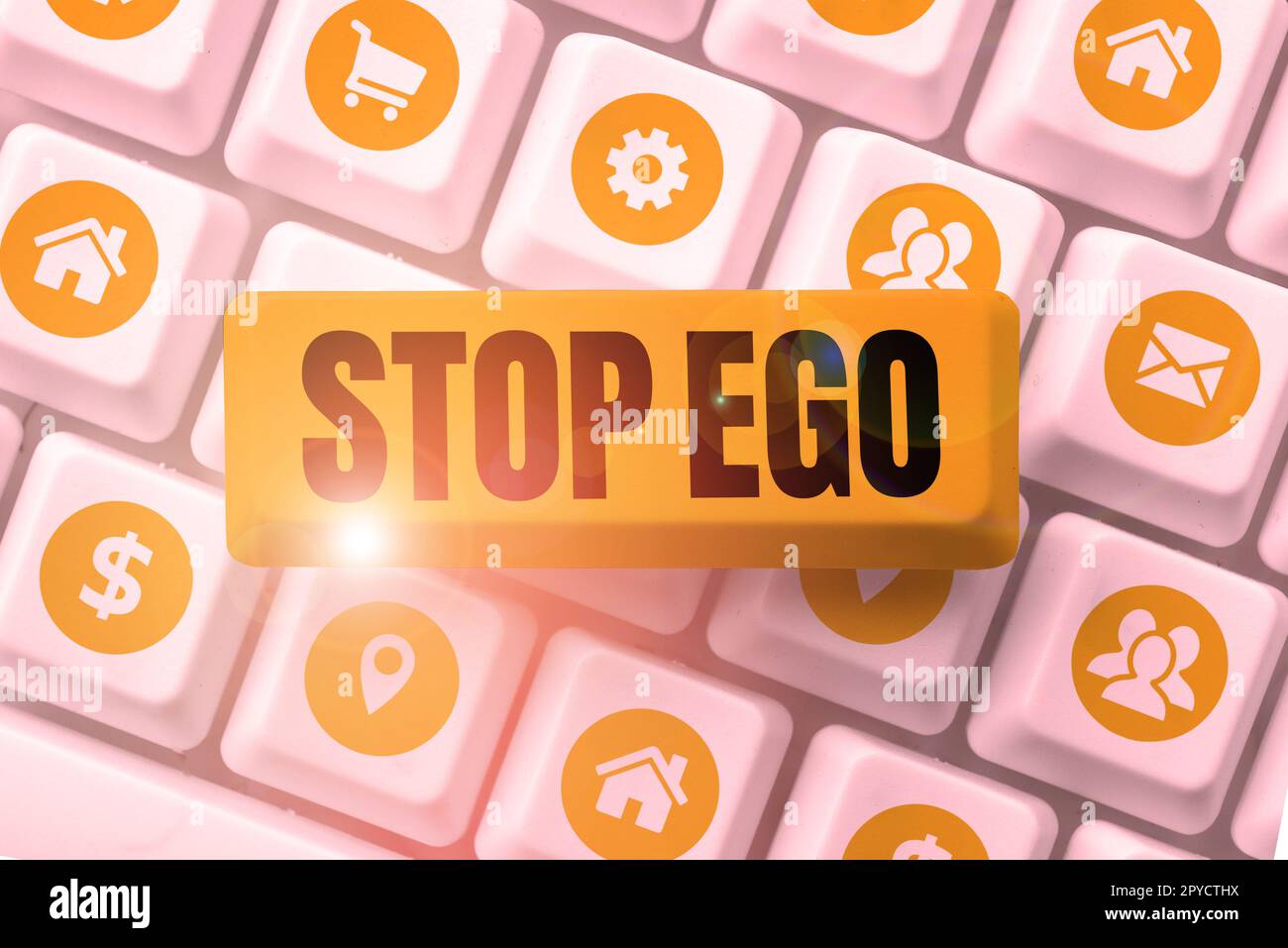 Text sign showing Stop Ego. Conceptual photo Control your obsession ...