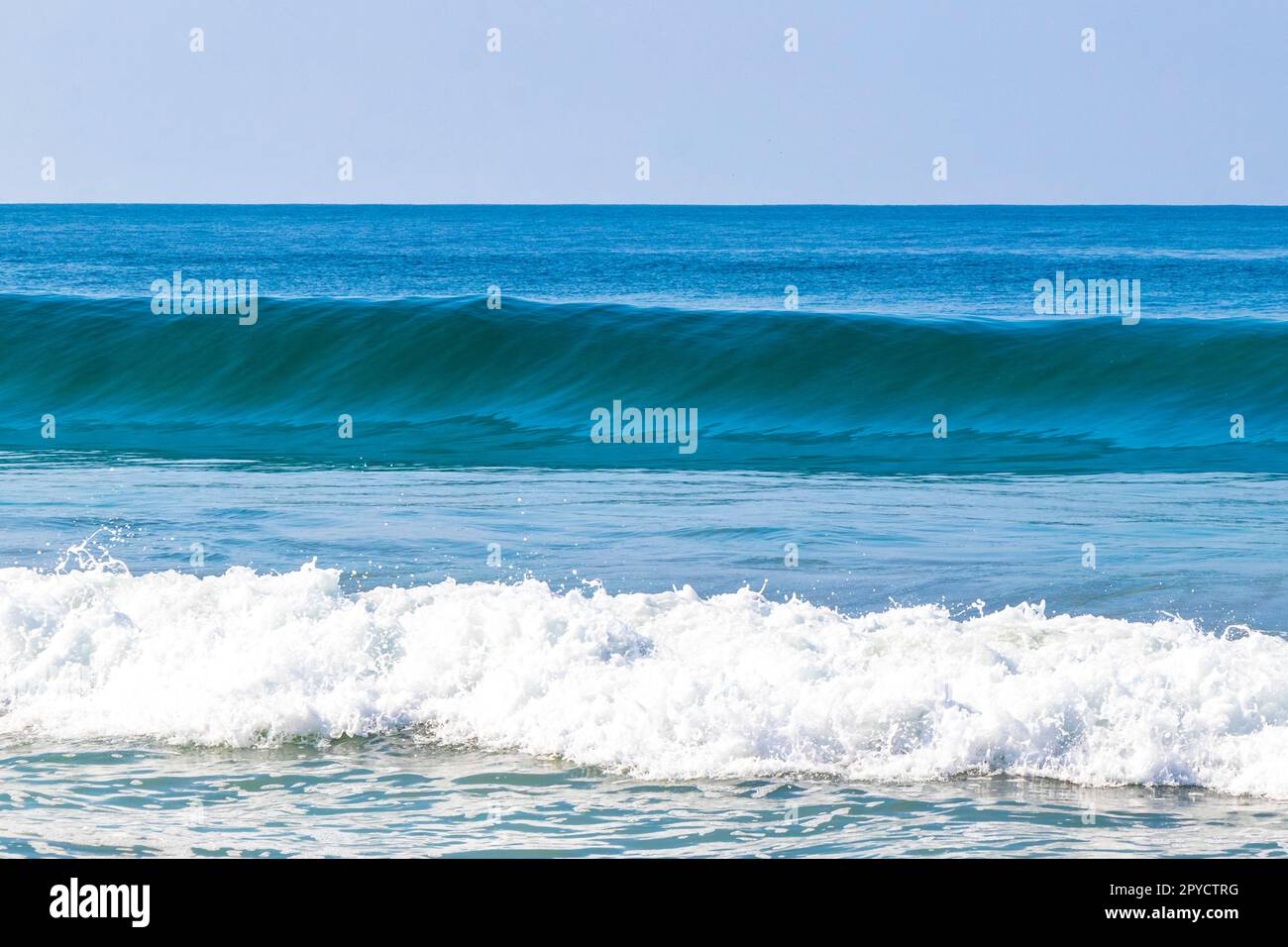 Extremely huge big surfer waves at beach Puerto Escondido Mexico Stock ...