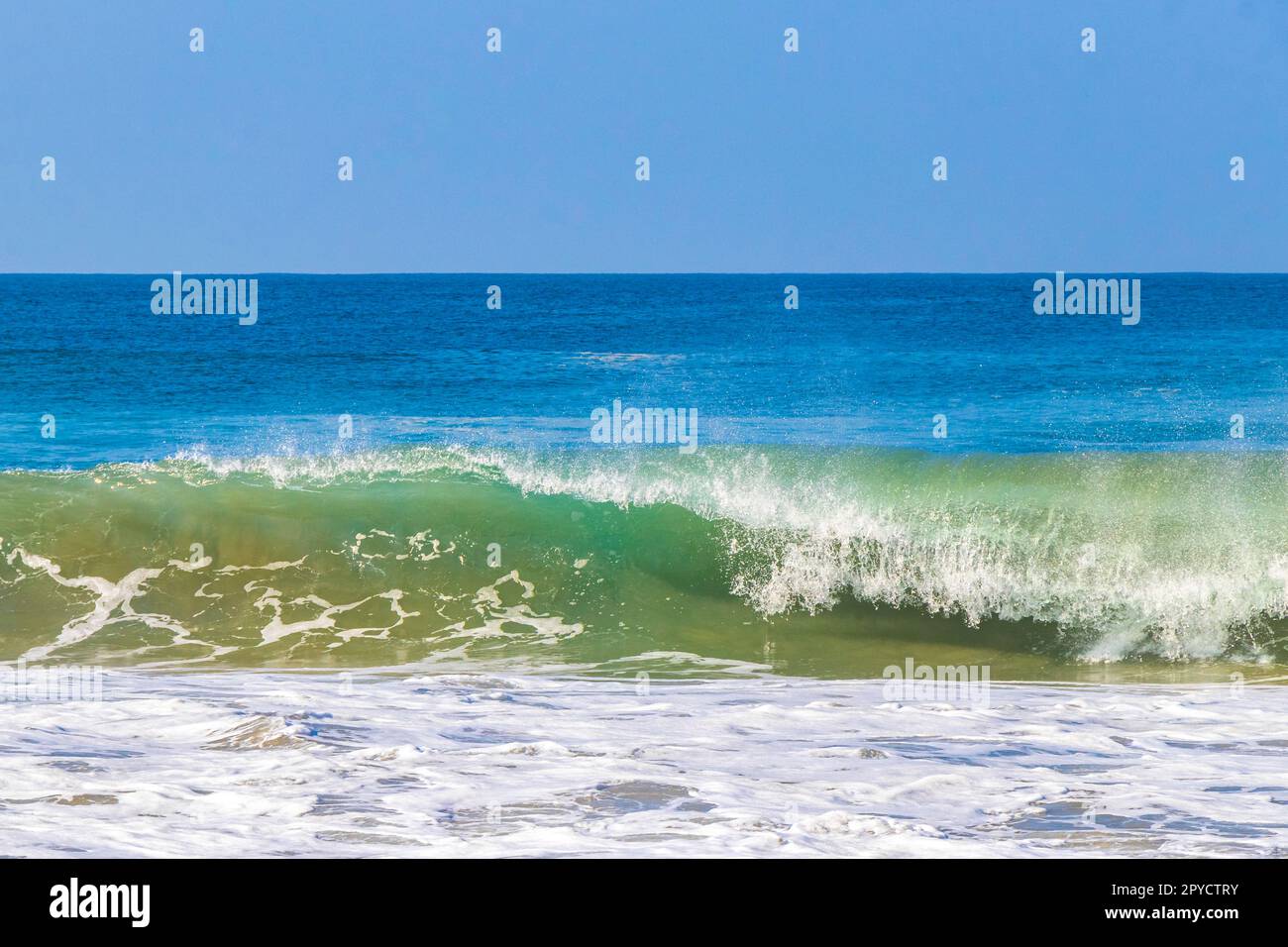 Extremely huge big surfer waves at beach Puerto Escondido Mexico Stock ...