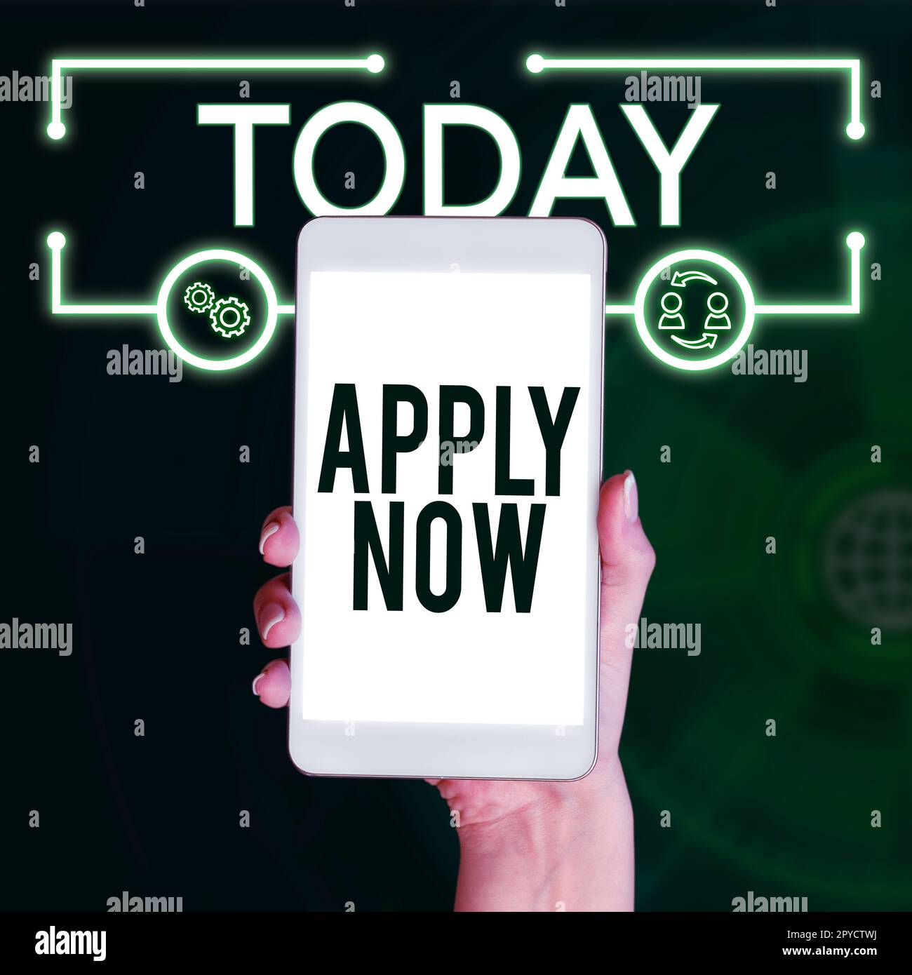 Writing displaying text Apply Now. Business idea An act of a person to ...