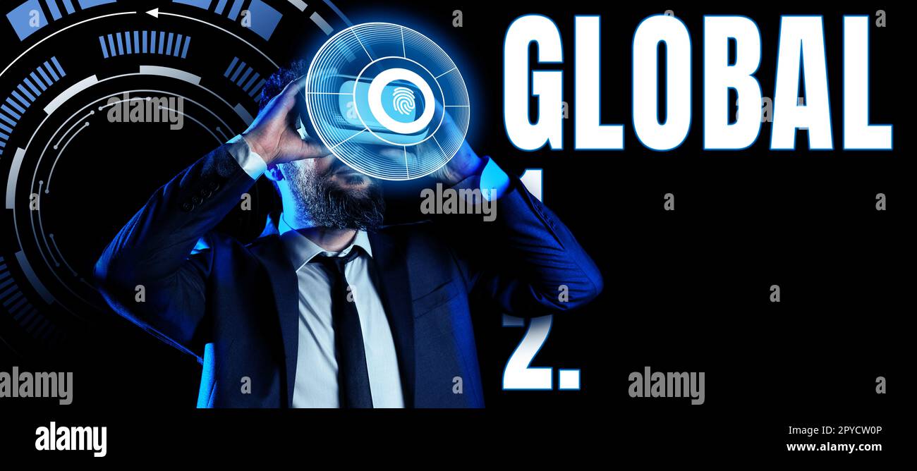 Conceptual caption Global. Word Written on relating to encompassing ...