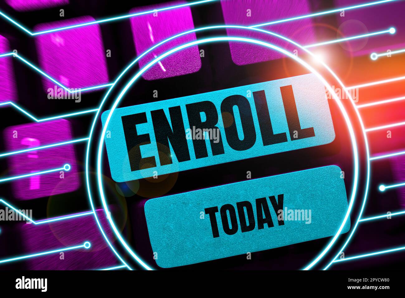 Hand writing sign Enroll. Business showcase officially register as ...