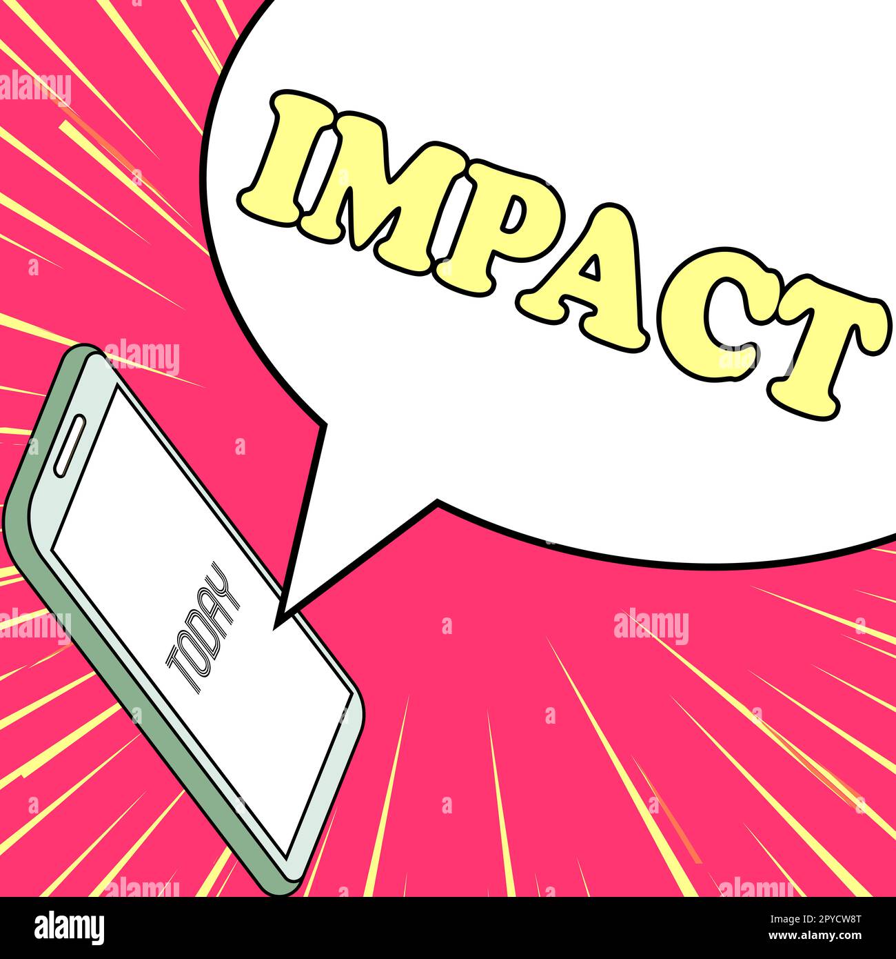 Text caption presenting Impact. Business showcase action of one object ...