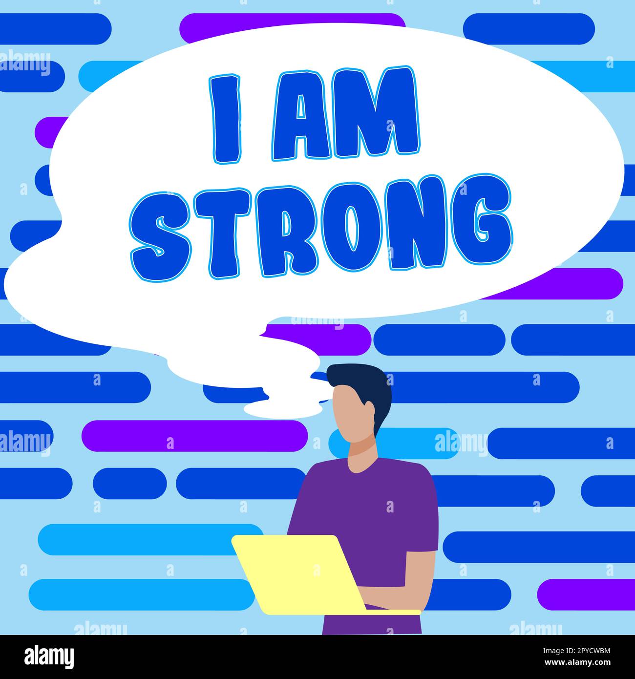 Text caption presenting I Am Strong. Business concept Have great ...
