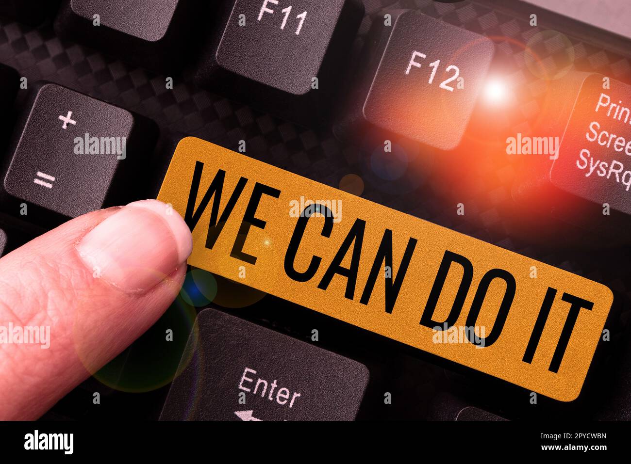 Conceptual caption We Can Do It. Business overview see yourself as ...