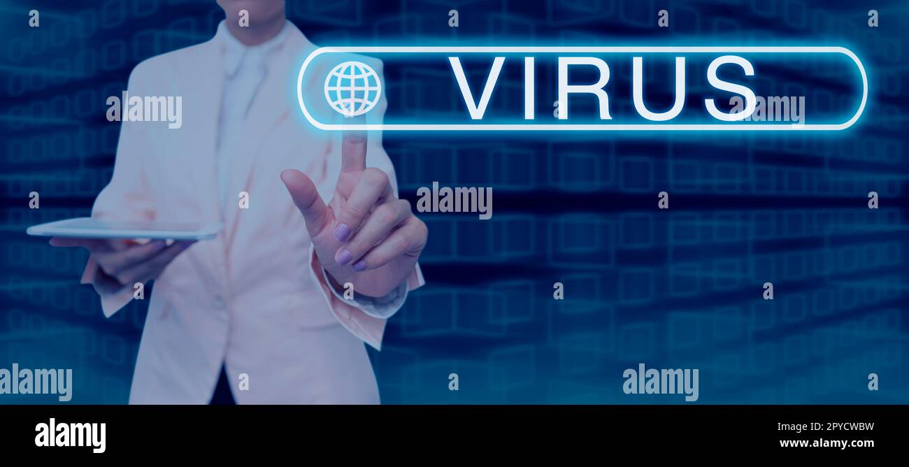 Hand writing sign Virus. Concept meaning infective agent that consists ...