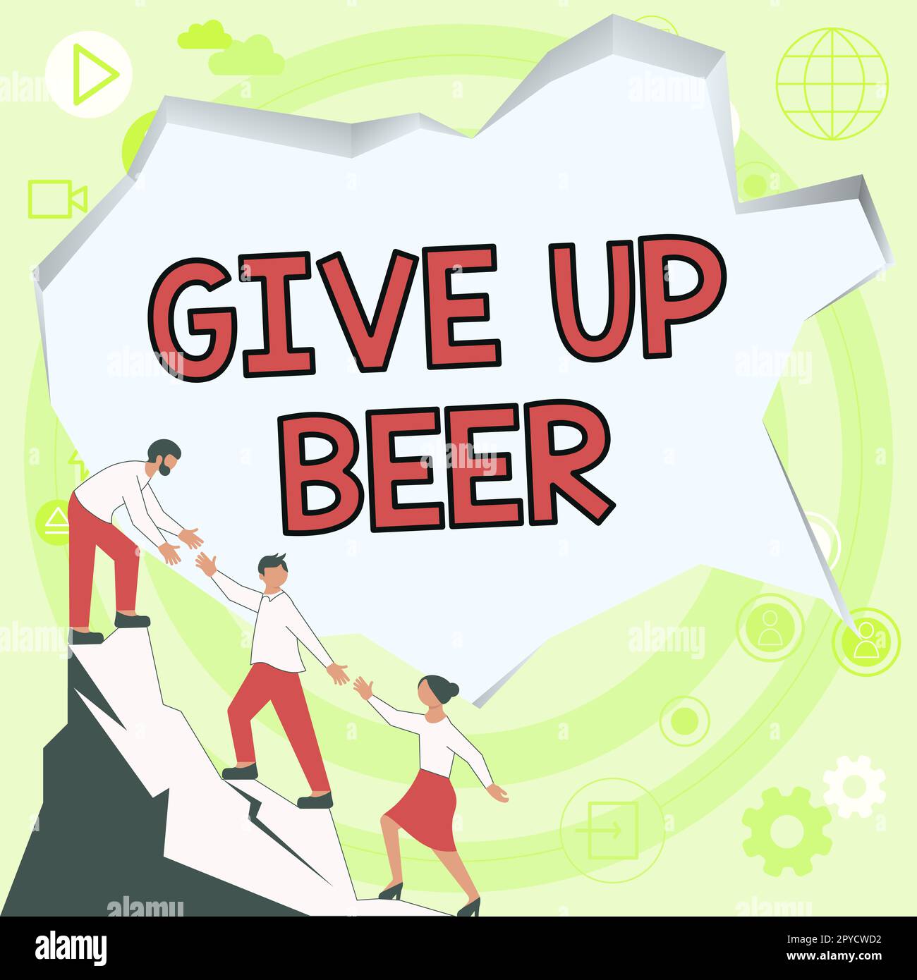 Writing displaying text Give Up Beer. Word Written on Stop drinking ...