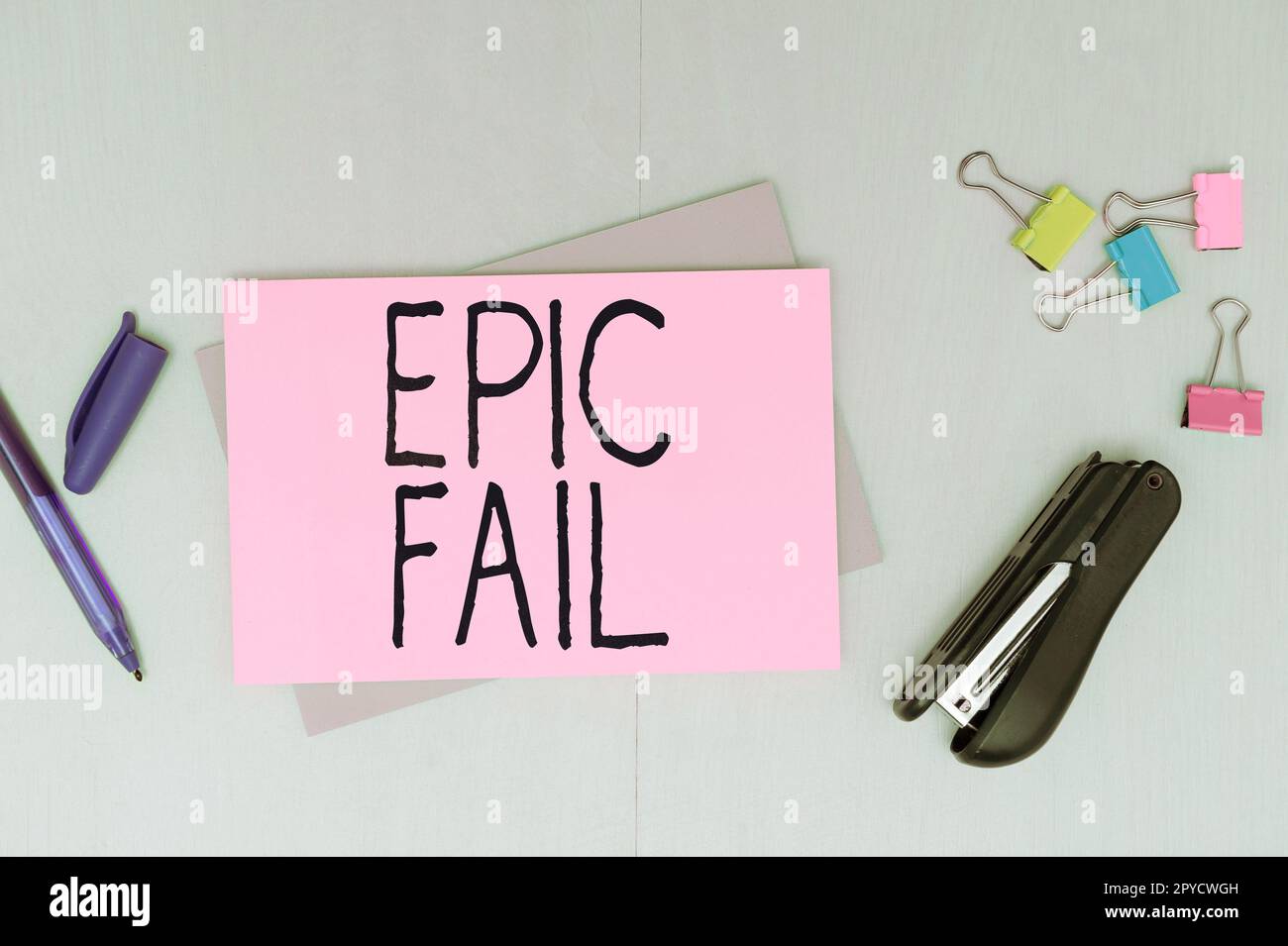 Text caption presenting Epic Fail. Word Written on a spectacularly ...