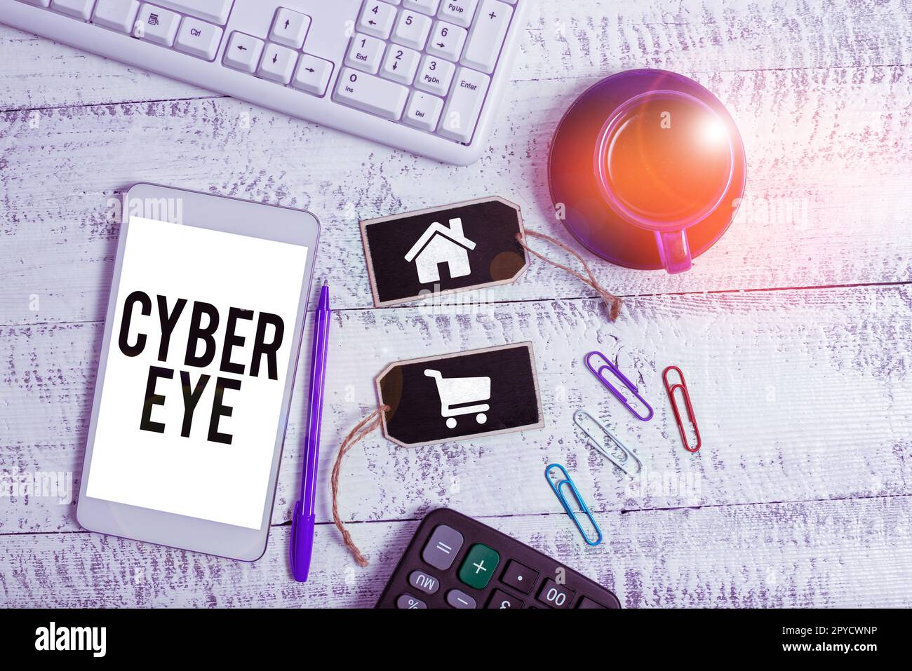 Hand writing sign Cyber Eye. Word Written on tool engages in building ...