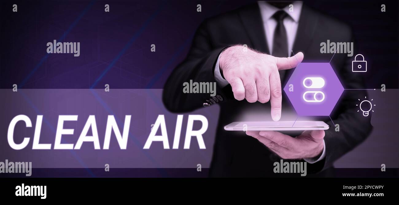 Inspiration showing sign Clean Air. Internet Concept air that has no ...