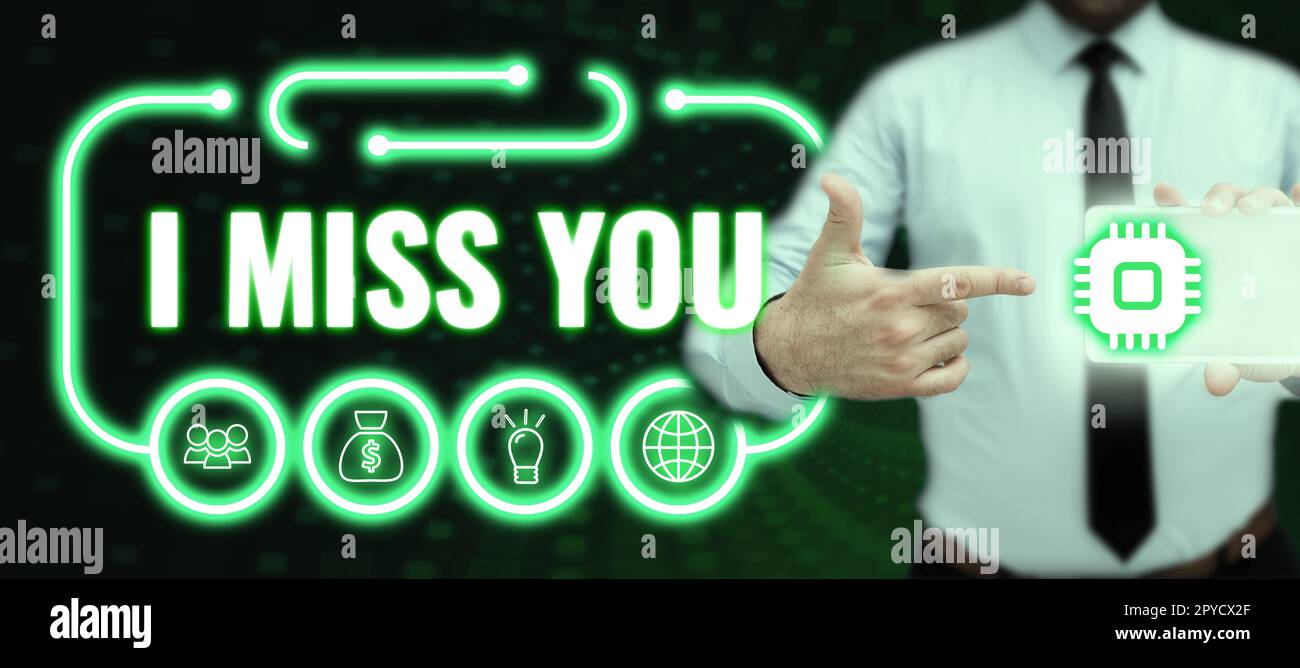 Inspiration showing sign I Miss You. Internet Concept Feeling sad ...