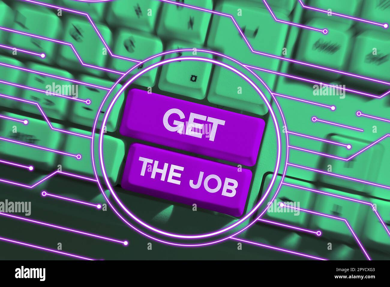 Hand writing sign Get The Job. Concept meaning Obtain position ...