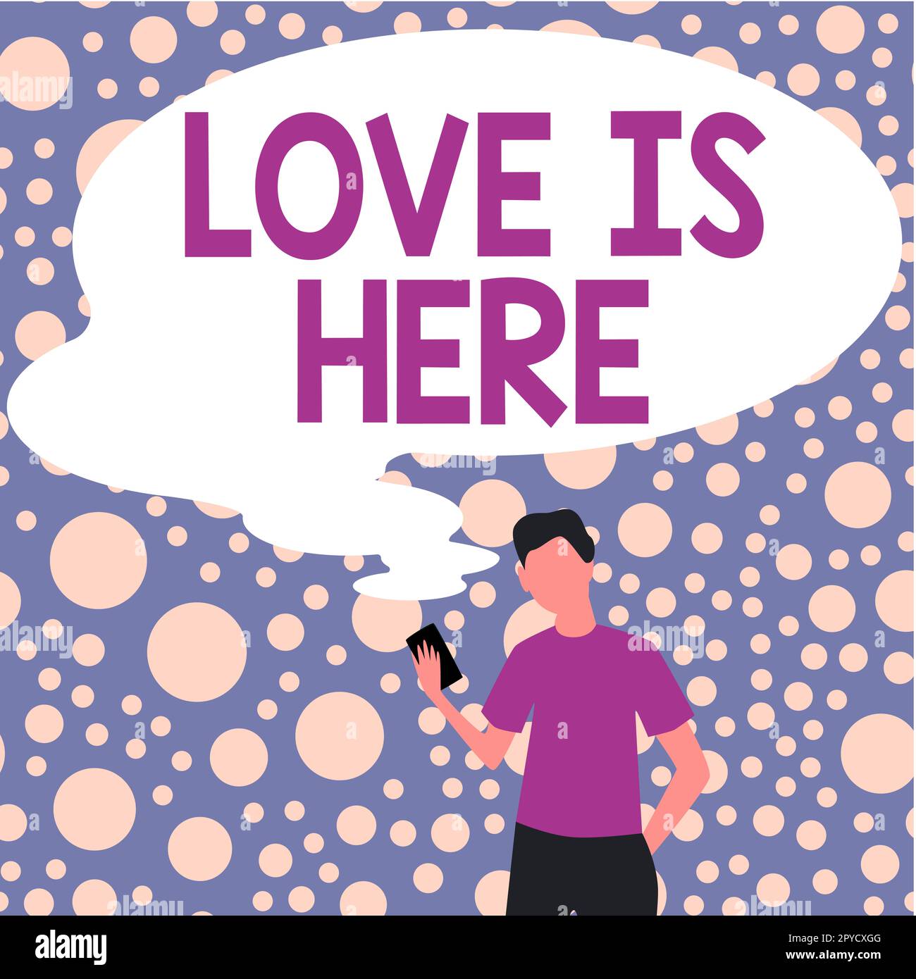 Conceptual display Love Is Here. Business idea Romantic feeling Lovely ...