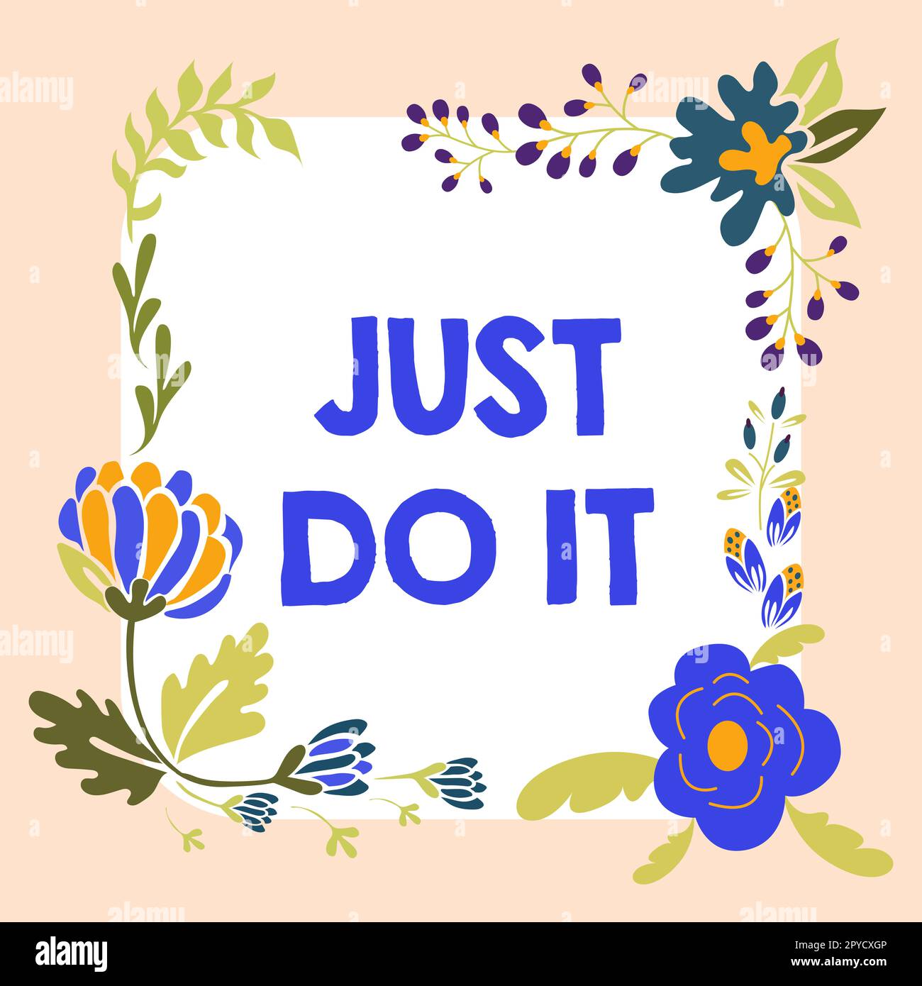 Hand writing sign Just Do It. Business showcase Motivation for starting ...
