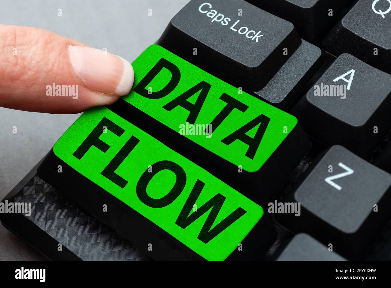 Conceptual display Data Flow. Internet Concept the movement of data ...