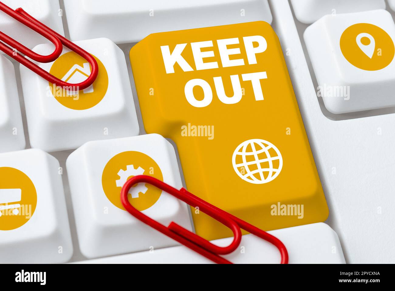 Handwriting text Keep Out. Business idea to stop someone or something ...