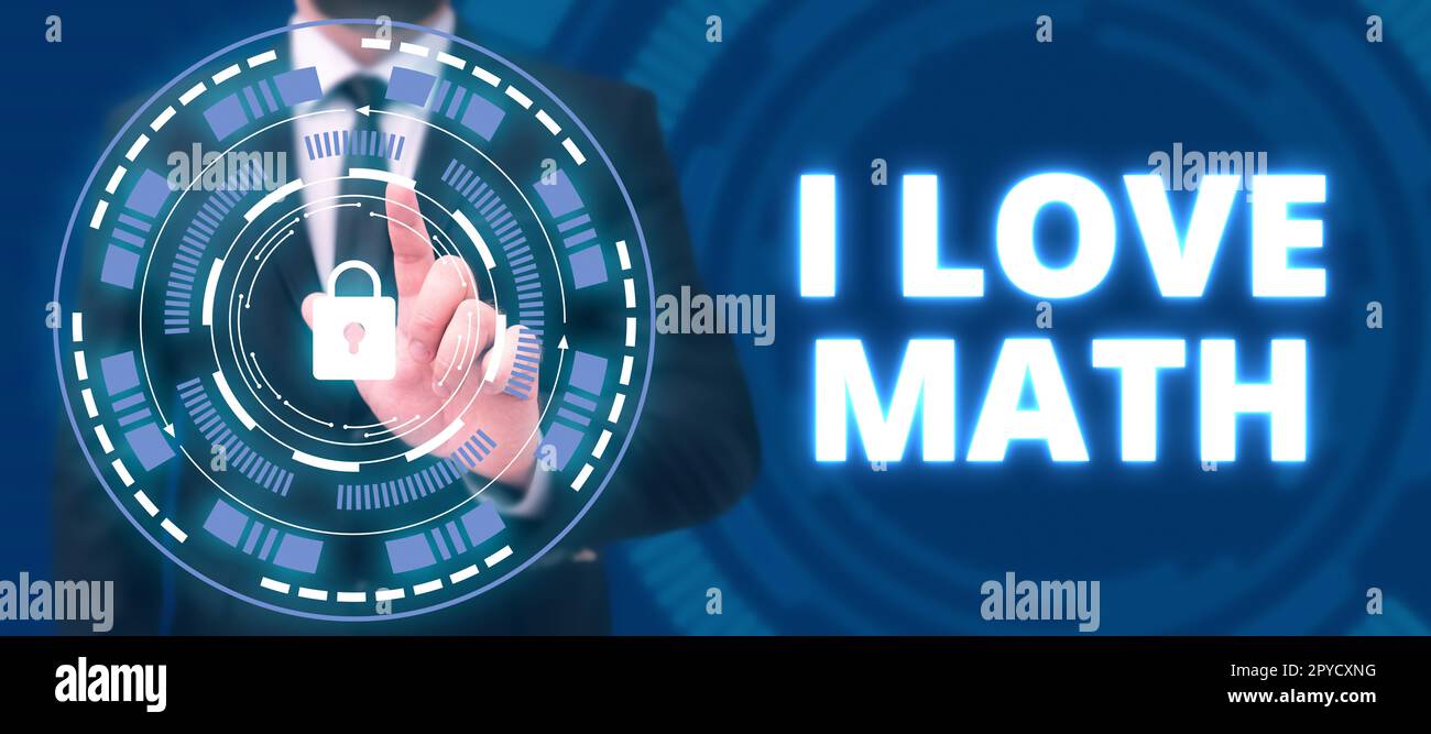 Conceptual caption I Love Math. Concept meaning To like a lot doing ...