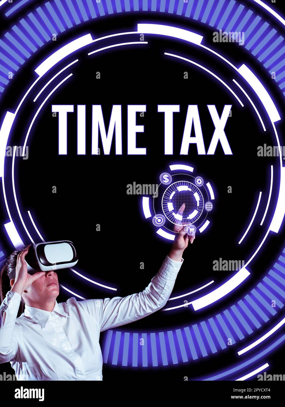 Conceptual display Time Tax. Business concept when individual taxpayers ...
