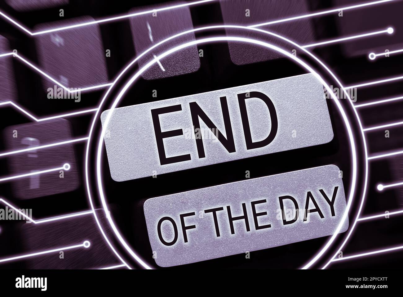 Text caption presenting End Of The Day. Business showcase finishing ...