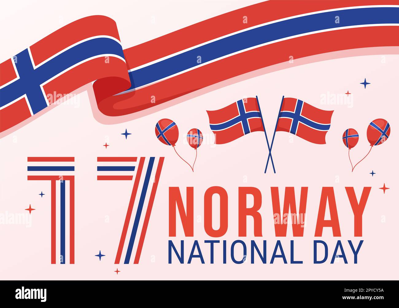 Norway National Day on May 17 Illustration with Flag Norwegian and ...