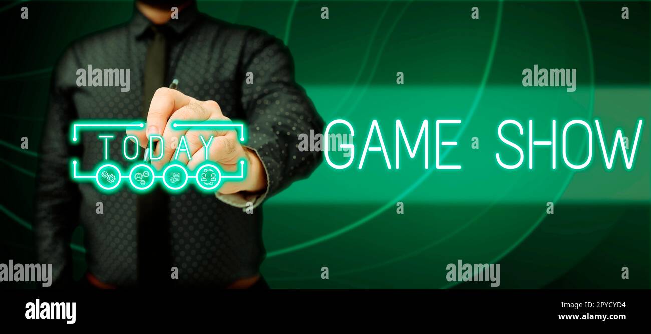 Writing displaying text Game Show. Concept meaning Program in ...