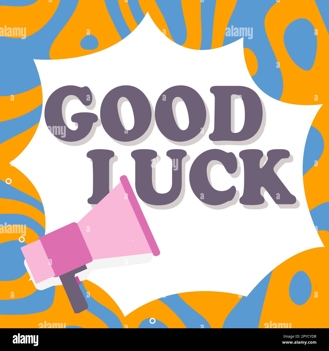 Hand writing sign Good Luck. Word for A positive fortune or a happy ...